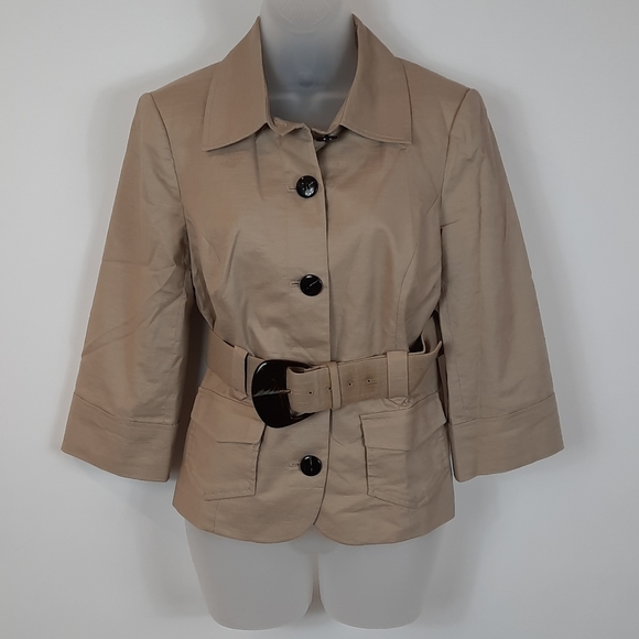 The Limited | Jackets & Coats | Khaki Lenin Jacket With Belt | Poshmark